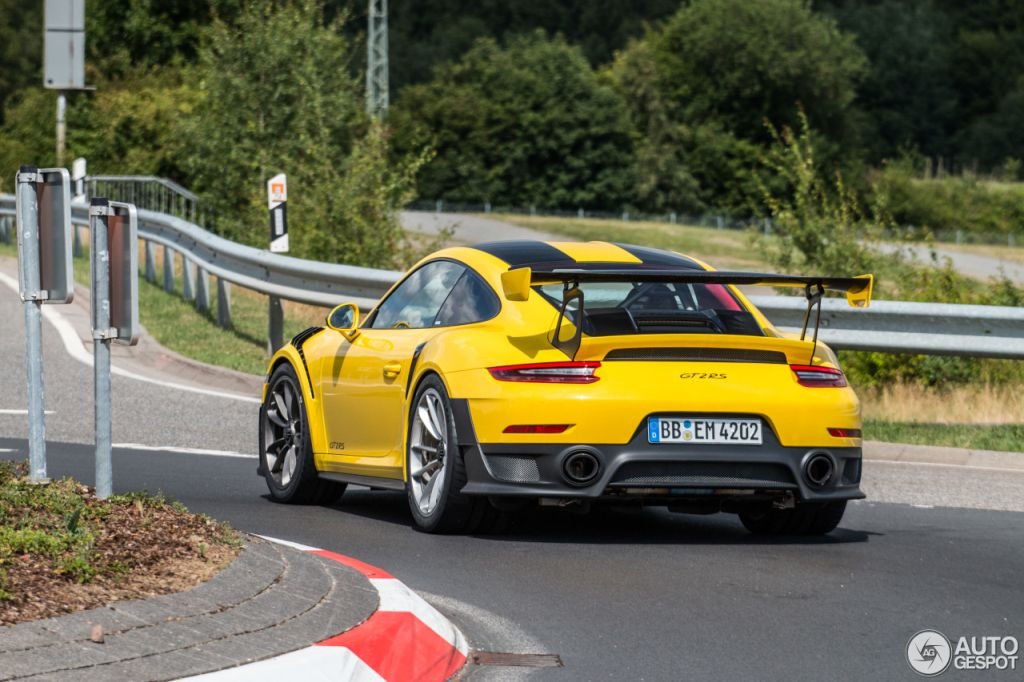 Racing Yellow Porsche 911 GT2 RS Spotted at Nürburg - The Supercar Blog