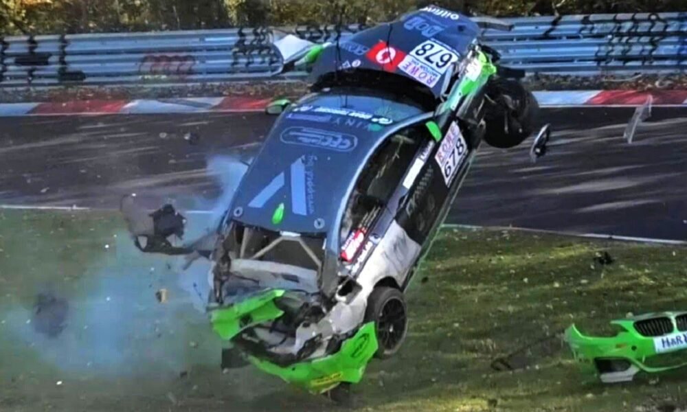 BMW Race Car Crashes & goes Airborne at the Nurburgring - The Supercar Blog