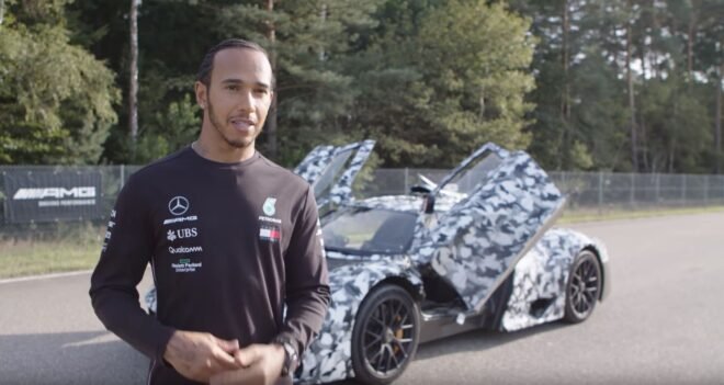 F1 Champ Lewis Hamilton checks out the Mercedes-AMG One - The Supercar Blog