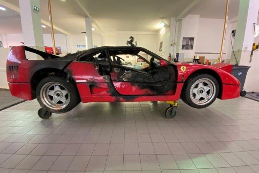 Fire damaged Ferrari F40 from Monaco is being restored - The Supercar Blog