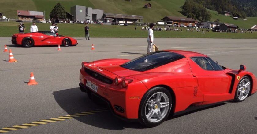 Ferrari Enzo & LaFerrari race down a runway - The Supercar Blog