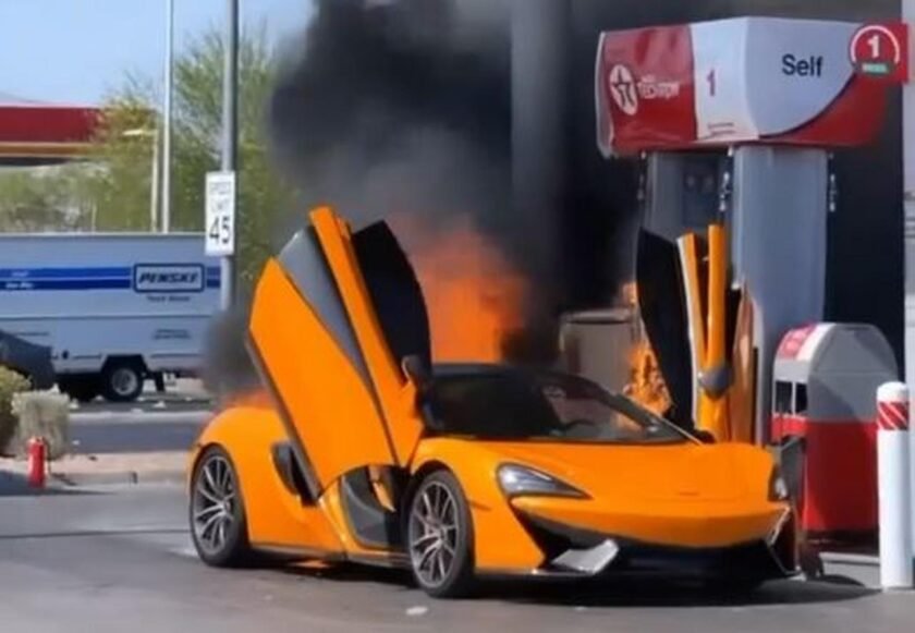 McLaren 570S goes up in flames in Las Vegas - The Supercar Blog
