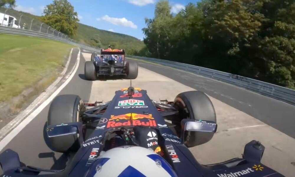 Sebastian Vettel takes drives his Red Bull RB7 F1 car on the ...