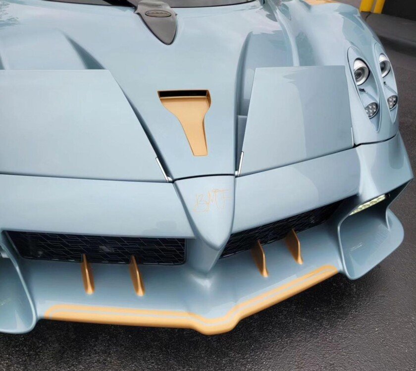 Pagani Imola Roadster finished in frozen blue & gold lands in Florida ...