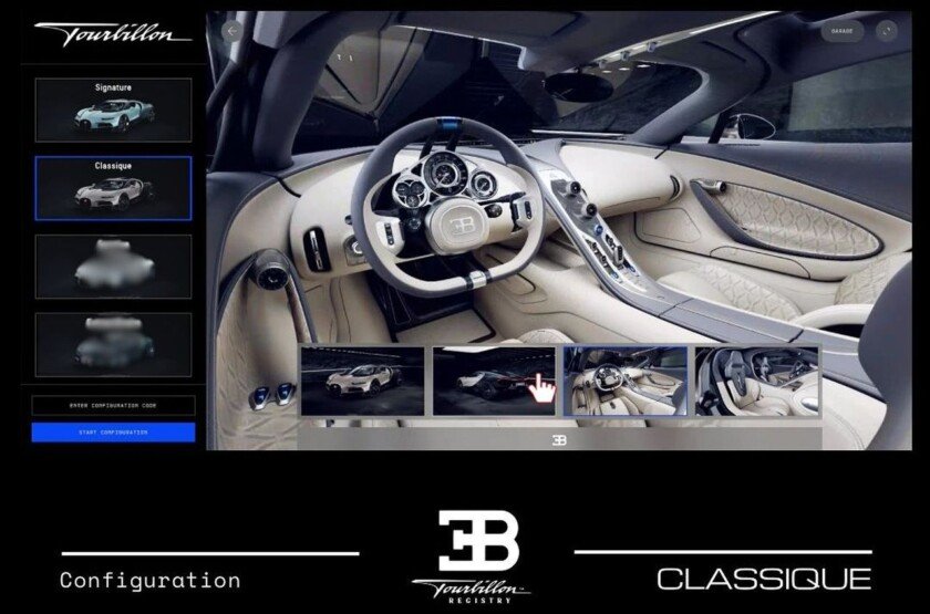 Bugatti Tourbillon 'Classique' spec revealed via leaked configurator ...